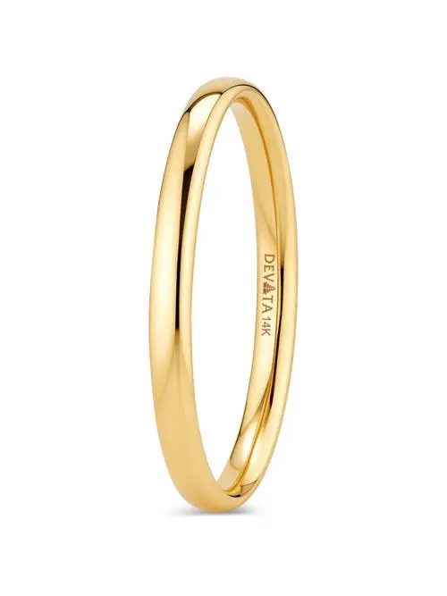 DEVATA 14k Yellow Classic Dome Band Ring