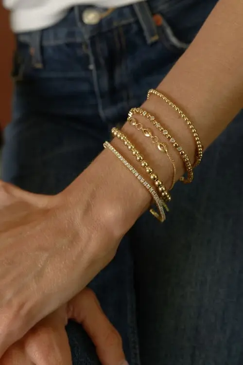BEADS BY TARA Marquise Topaz Bracelet With Hoops