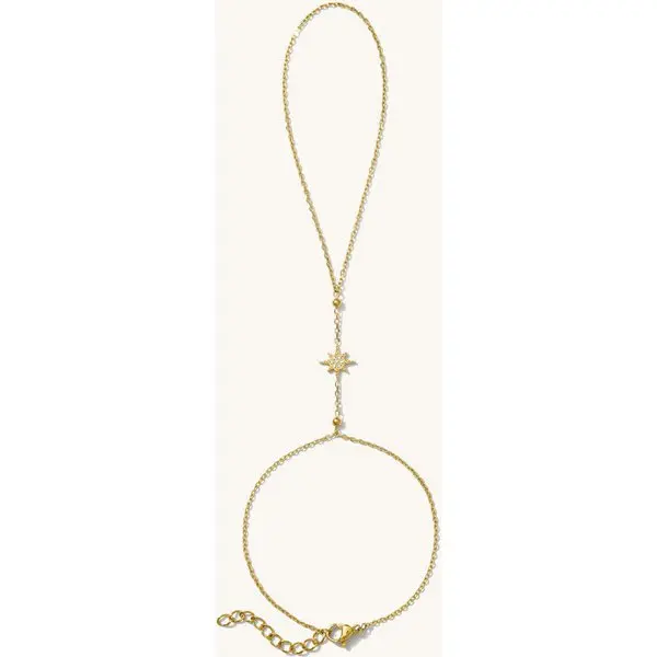 BEADS BY TARA Celeste Hand Chain With Star Charm - Gold