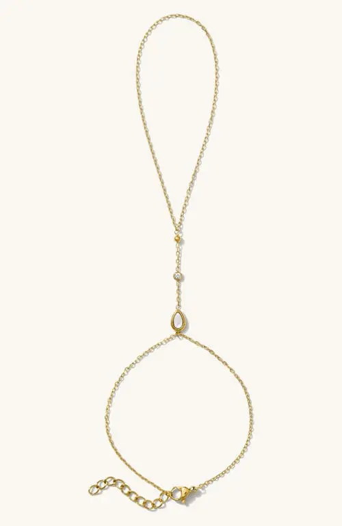 BEADS BY TARA Mother Of Pearl Hand Chain - Gold