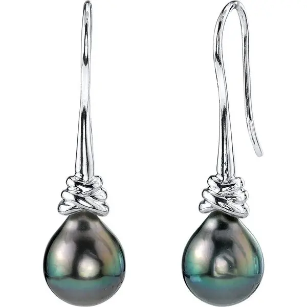 The Pearl Source Tahitian South Sea Drop Pearl Earrings - Sterling Silver