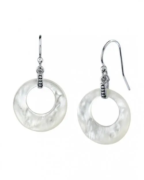 The Pearl Source Mother Of Pearl Crescent Earrings
