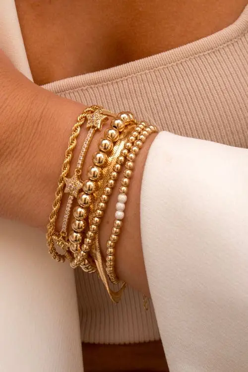 BEADS BY TARA Small Bead Bracelet In 14k Fill