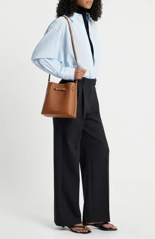 Strathberry Corda Leather Bucket Bag - Chestnut