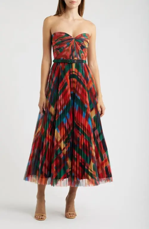 HUTCH Meadow Strapless Pleated Gown