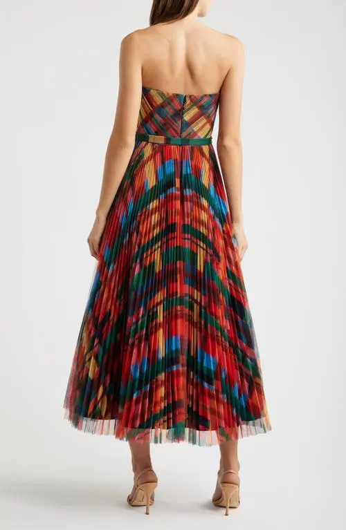 HUTCH Meadow Strapless Pleated Gown