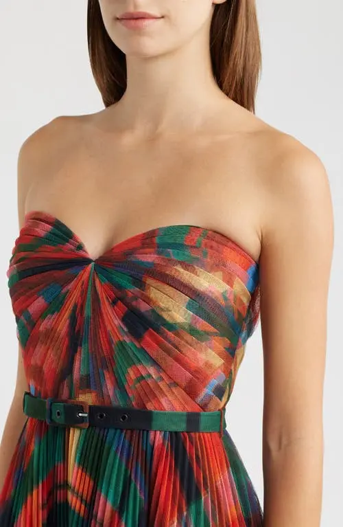 HUTCH Meadow Strapless Pleated Gown