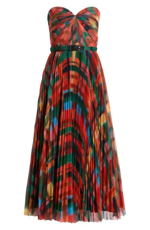 HUTCH Meadow Strapless Pleated Gown