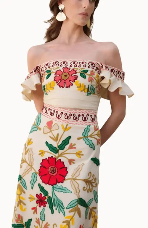 THE IQ COLLECTION Embroidered Midi Skirt And Top Set