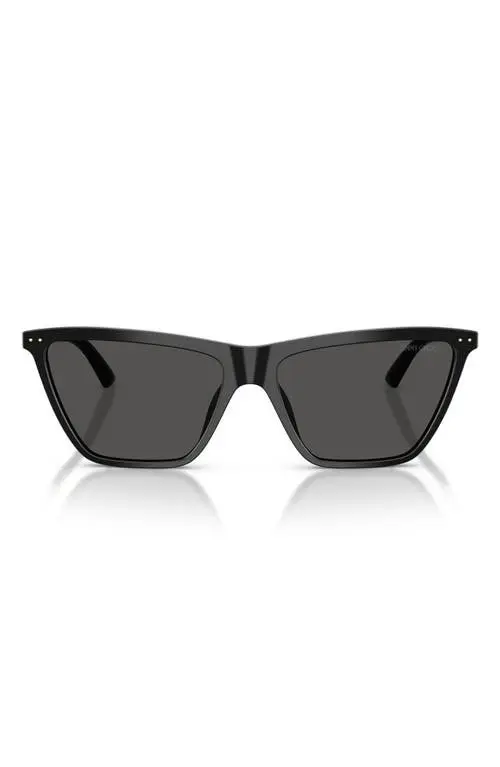 JIMMY CHOO 56mm Cat Eye Sunglasses - Black/dark Grey