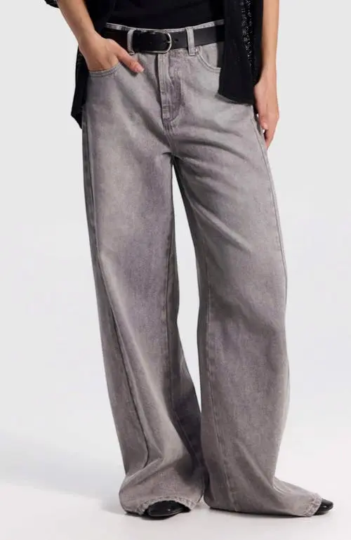 Ronen Chen Mid-rise Extra Wide-leg Jeans With Raw Edge - Grey Denim