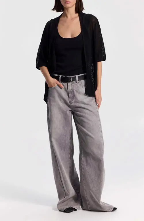 Ronen Chen Mid-rise Wide-leg Jeans With Raw Edge
