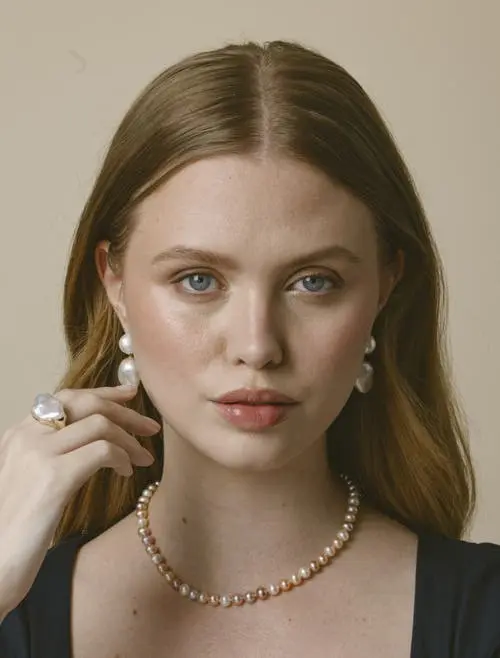 The Pearl Source White Freshwater Baroque Pearl Glory Earrings - Yellow Gold Fill
