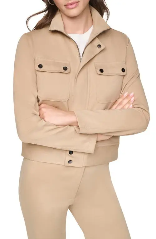 Dkny Soho Ponte Tech Jacket - Travertine