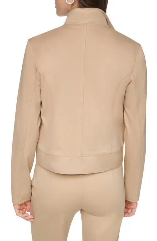 Dkny Soho Ponte Tech Jacket - Travertine