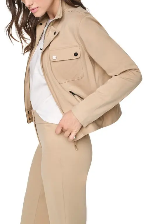 Dkny Soho Ponte Tech Jacket - Travertine