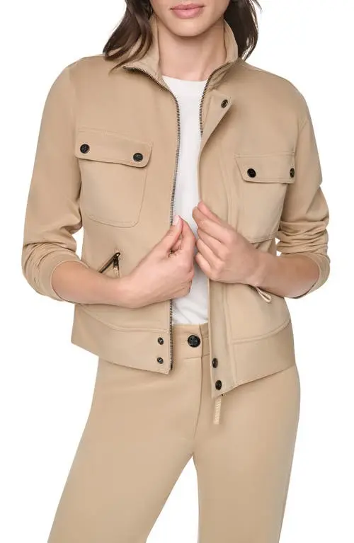 Dkny Soho Ponte Tech Jacket - Travertine
