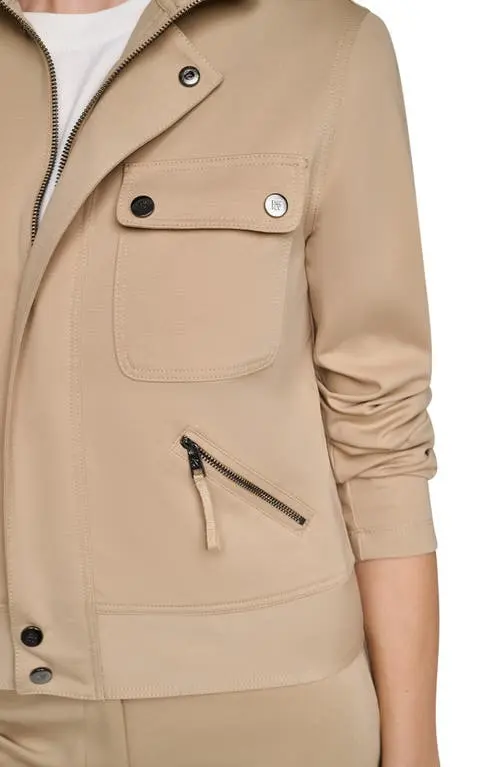 Dkny Soho Ponte Tech Jacket - Travertine