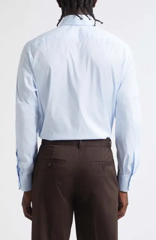 Isaia Stretch Cotton Button-up Shirt - Light Blue