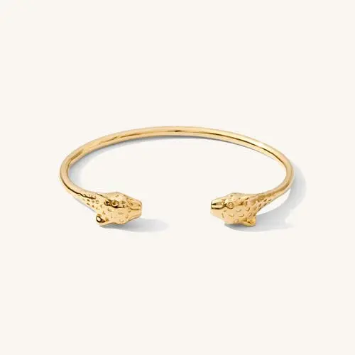 BEADS BY TARA Panthera Cuff Bracelet In 18k Stainless Steel - Gold