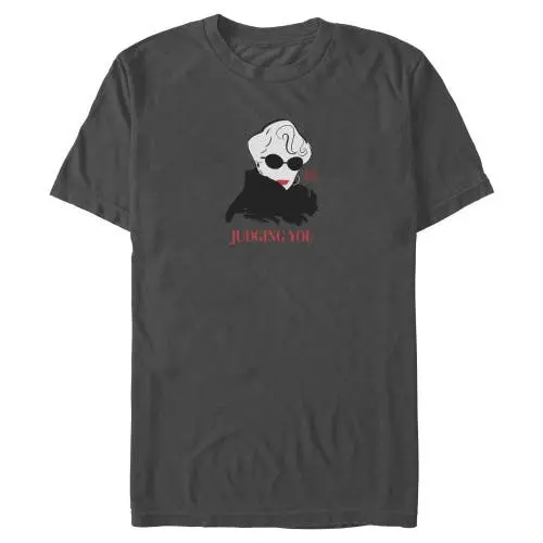 THE DEVIL WEARS PRADA Miranda Priestly Judging You Red Logo Short Sleeve Graphic T-shirt - Charcoal