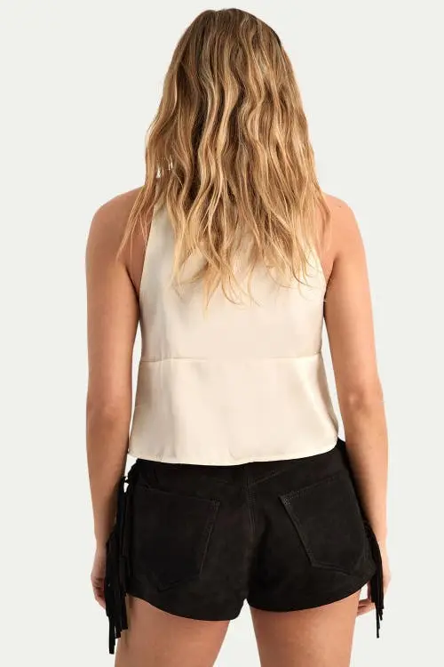 Nasty Gal Real Suede Fringe Shorts