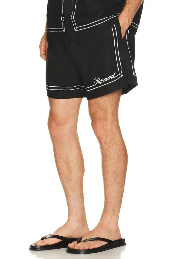 REPRESENT Border Shorts - Jet Black