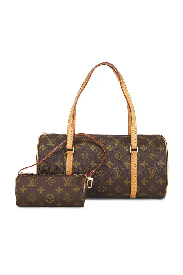 LOUIS VUITTON Monogram Papillon 30 Handbag & Mini Set - Brown