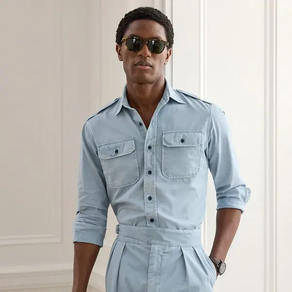 Ralph Lauren Garment-dyed Twill Shirt - Winward Blue