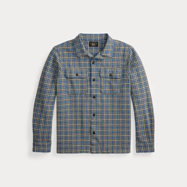 Ralph Lauren Plaid Twill Camp Shirt - Blue/grey