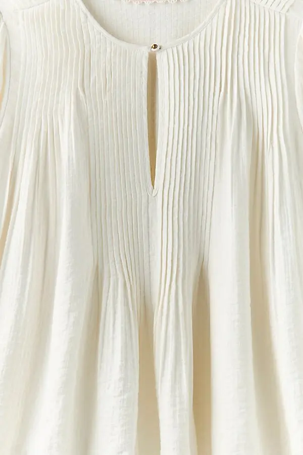Free People Thousand Pintucks Blouse - Ivory