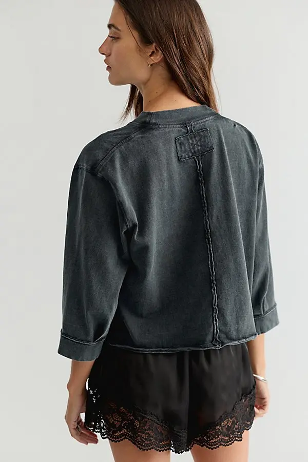 Free People We The Free Gracie Cropped Crew Neck Top