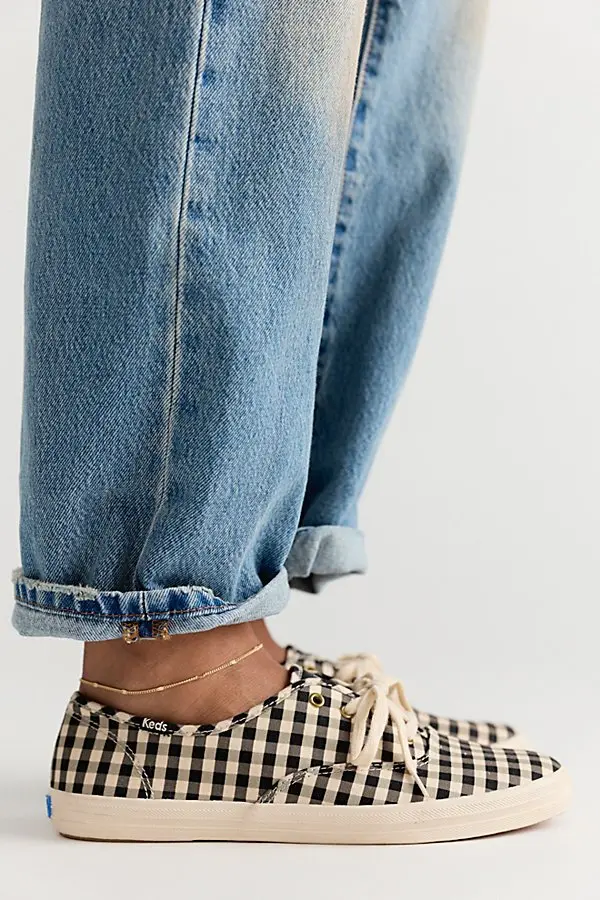 KEDS Champion Buffalo Plaid Sneakers - Black/parchment