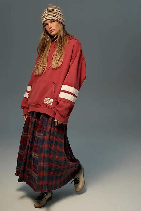 Free People We The Free Field Day Hoodie - Red Combo