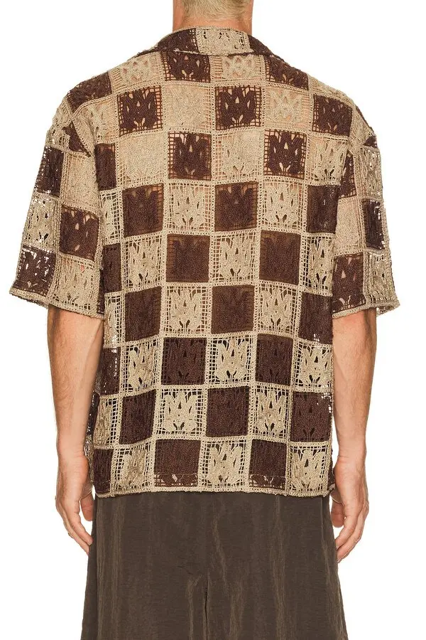 Amiri Ma Check Lace Camp Shirt