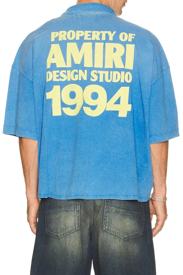 Amiri 1994 Jrs Camp Shirt In Blue - Sapphire