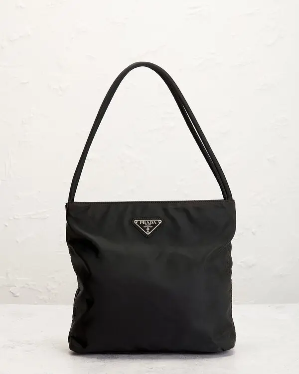 FWRD RENEW Prada Tessuto Flat Messenger Bag