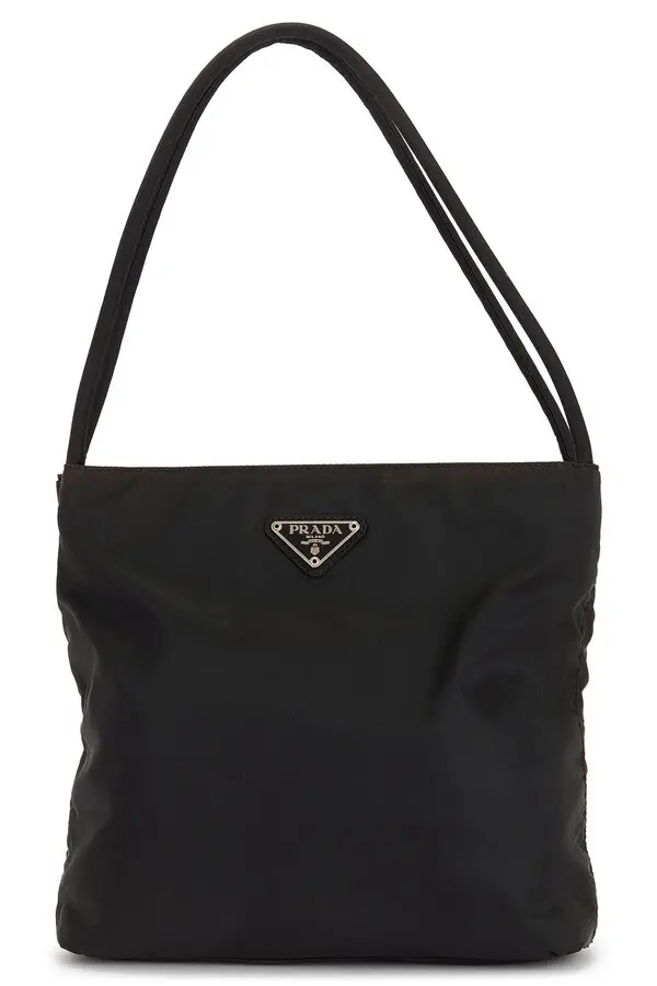 Prada Tessuto Flat Messenger Bag - Black