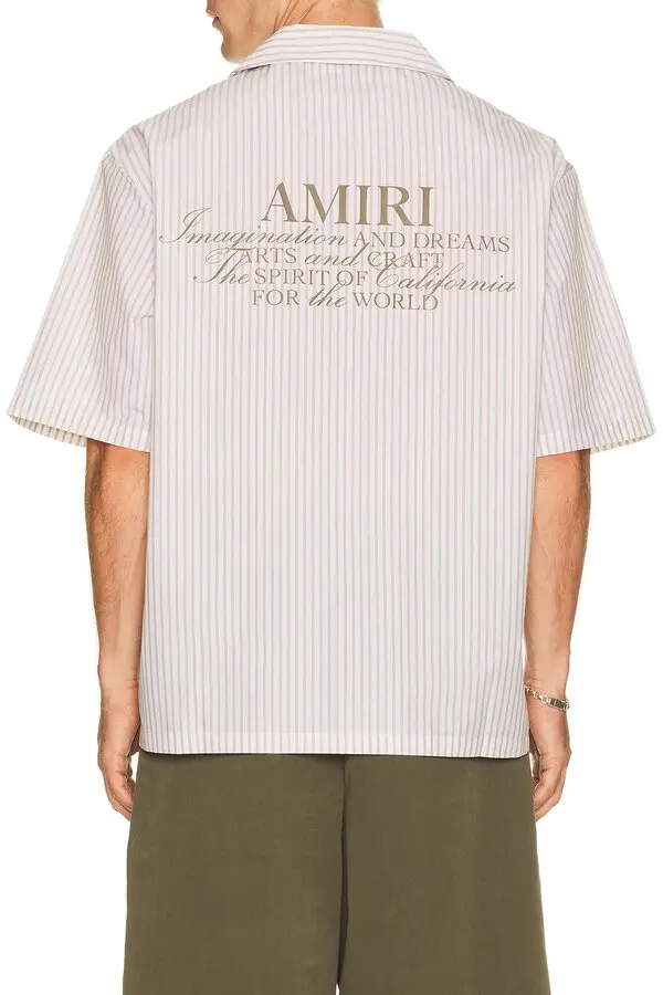 Amiri Spirit Stripe Shirt In Beige - Alabaster