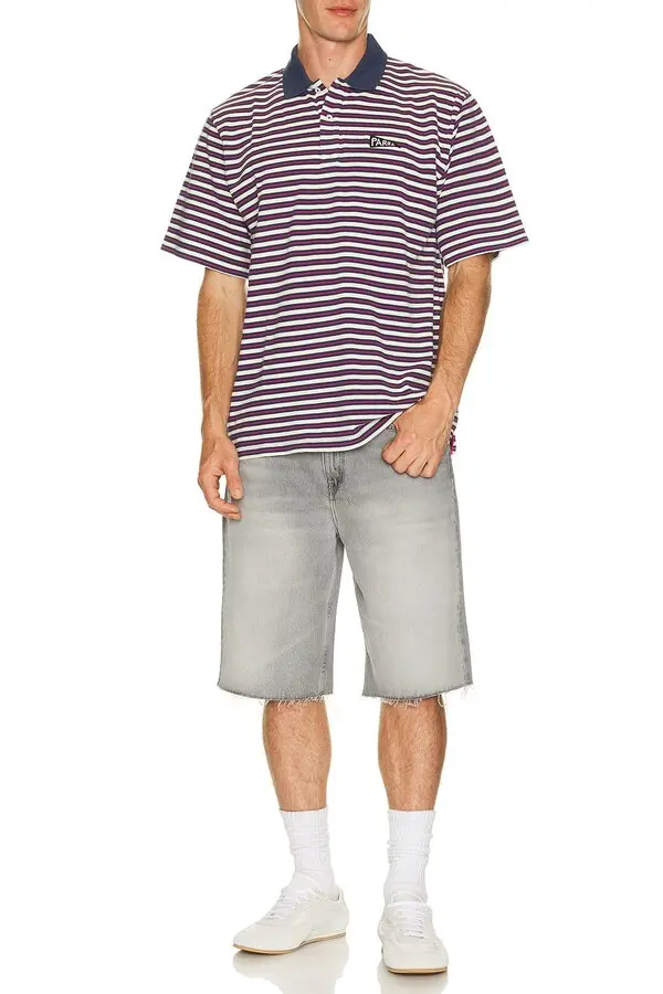 PARRA Flag Striper Polo Shirt In Multi