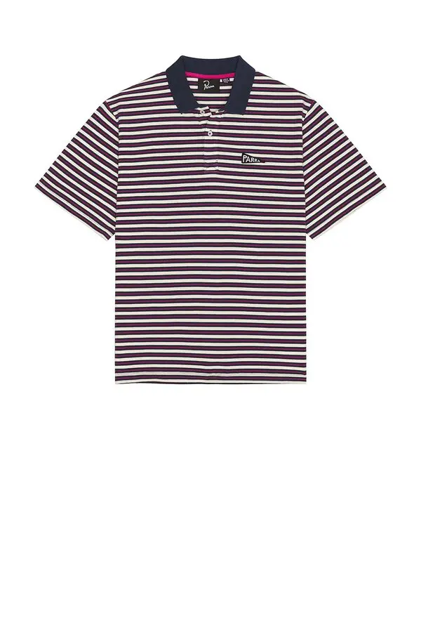PARRA Flag Striper Polo Shirt In Multi