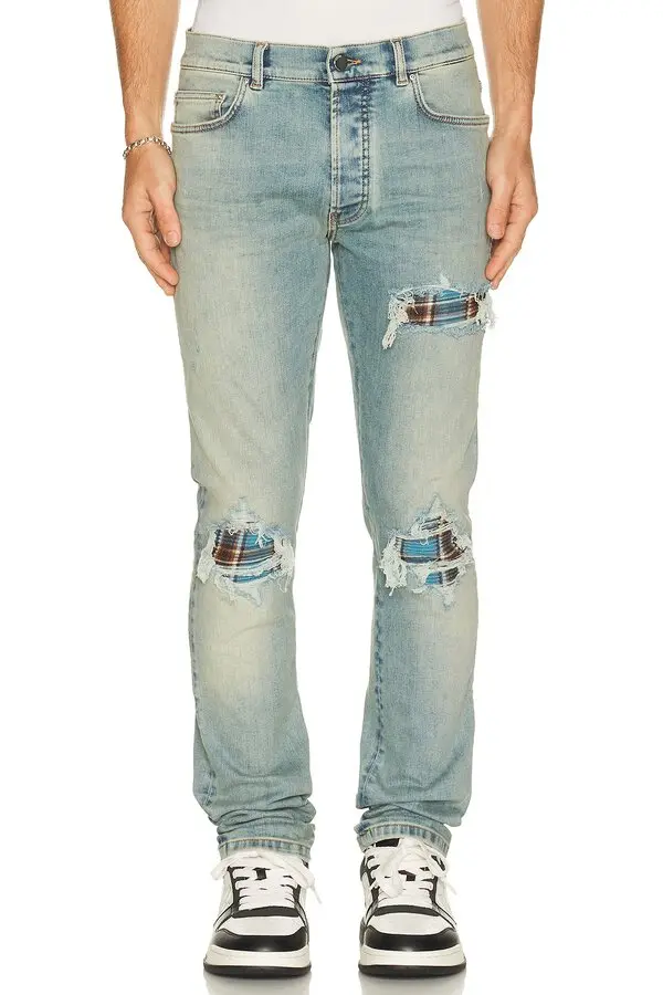 Amiri Flannel Mx1 Jean In Blue - Medium Indigo