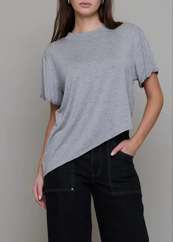 TT STUDIOS Asymmetrical Hem T-shirt - Grey