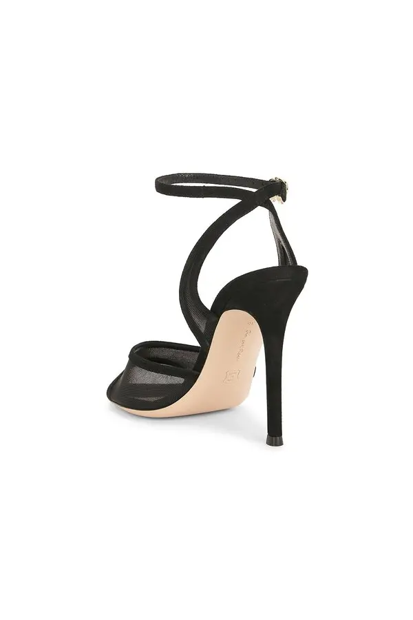 GIANVITO ROSSI Dorotea Suede And Organza Stiletto Sandals