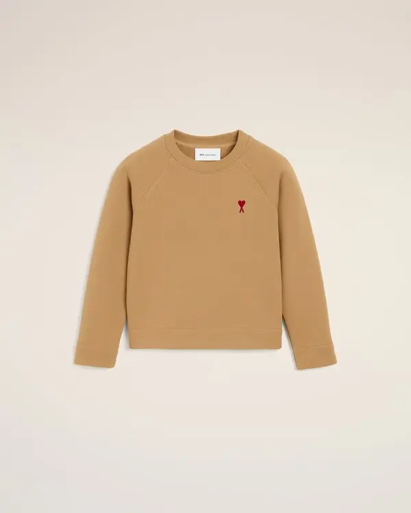 AMI Paris Embroidered Logo Sweatshirt - Camel