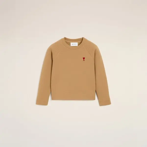 AMI Paris Embroidered Logo Sweatshirt - Camel