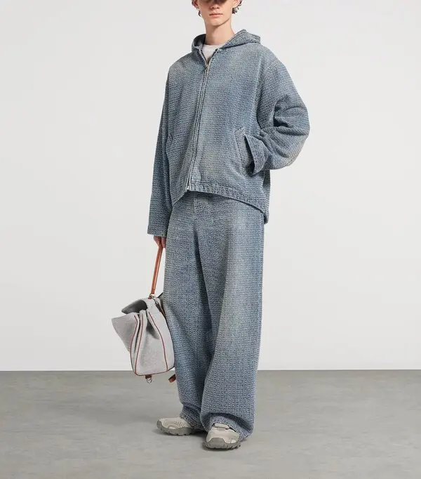 Balenciaga Embroidered Logo Baggy Fit Jeans