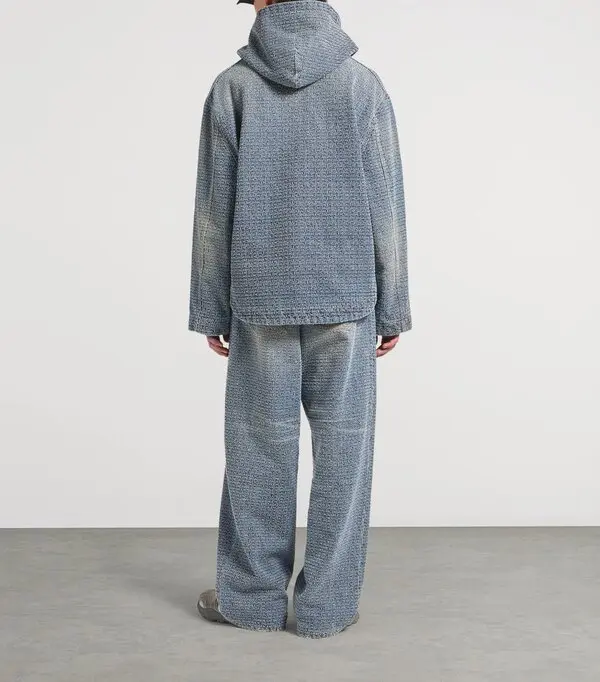 Balenciaga Embroidered Logo Baggy Fit Jeans