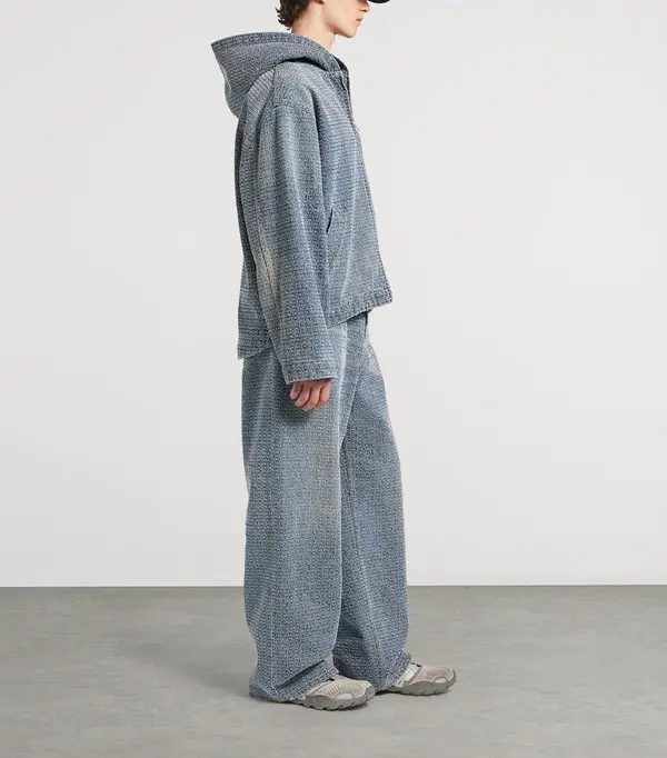 Balenciaga Embroidered Logo Baggy Fit Jeans