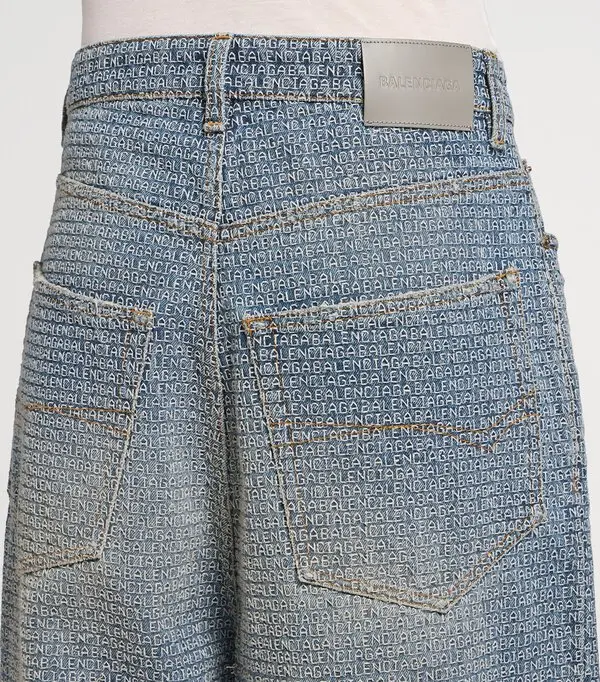 Balenciaga Embroidered Logo Baggy Fit Jeans